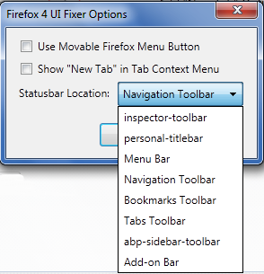 Customize Firefox 4 interface with Firefox 4 UI Fixer